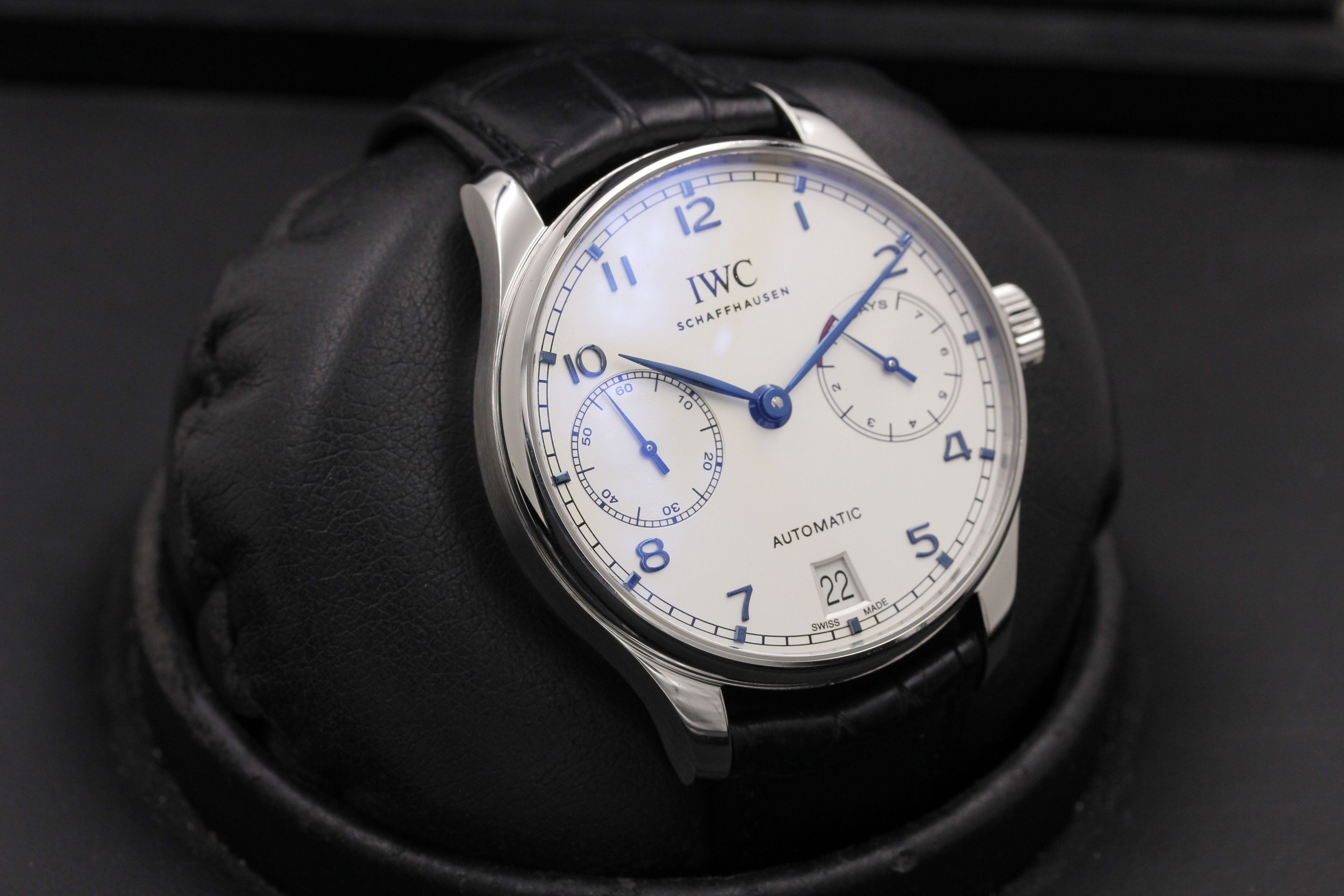 FSOT: IWC Portuguese - IW5007 - 7 Day - Silver Dial w. Blue Accents ...