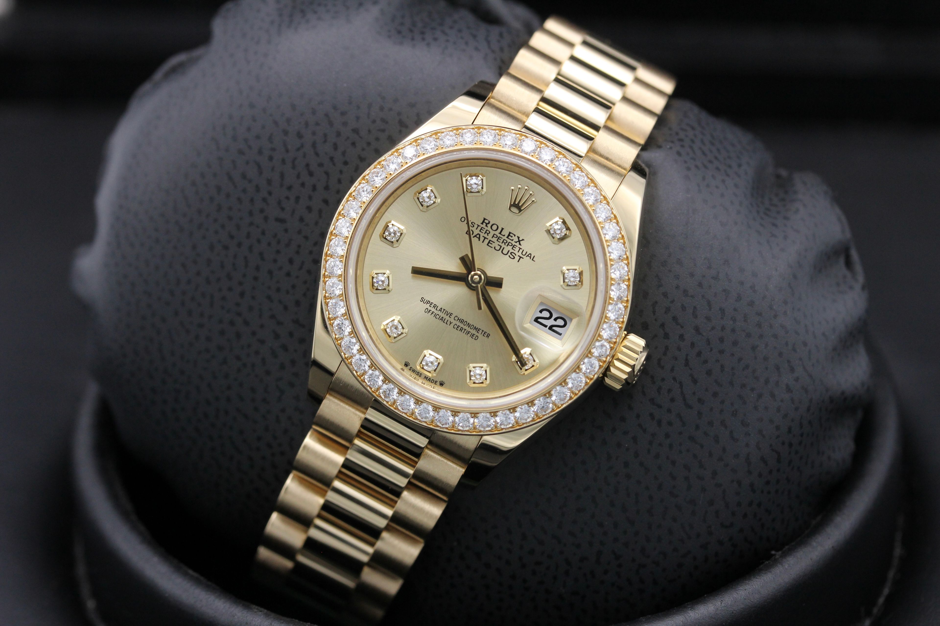 FSOT: Rolex Datejust 28 - 279138 - Factory Diamonds - Yellow Gold ...